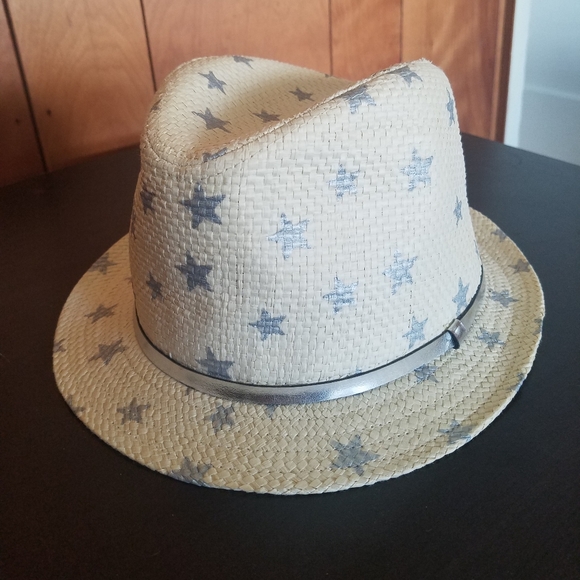 Cat & Jack | Accessories | Straw Fedora Hat W Silver Stars And Belt ...